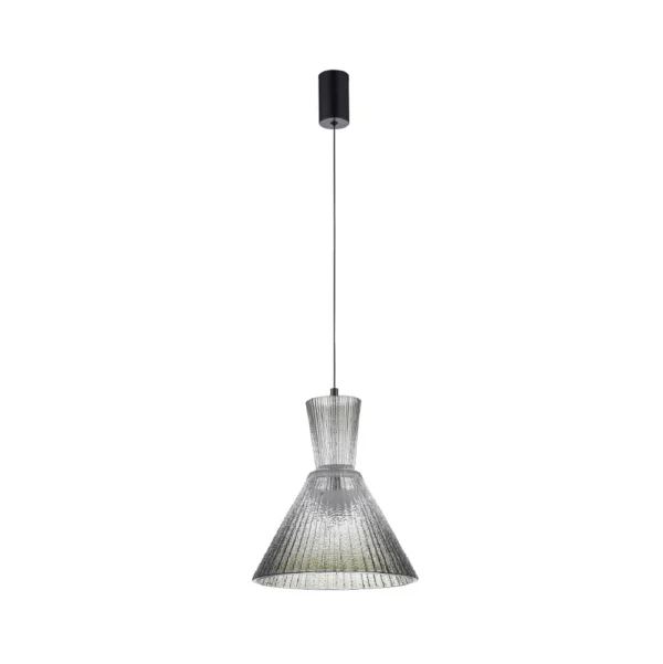 Modern Ribbed Glass Pendant Light — Vertical Suspended Fixture – BossMann